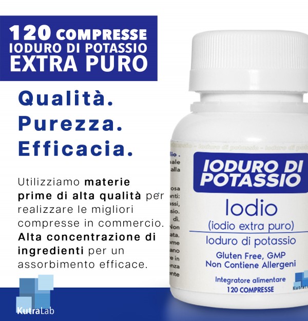 IODURO DI POTASSIO | 120 Compresse Di Iodio Puro Ad Alto Dosaggio E ...